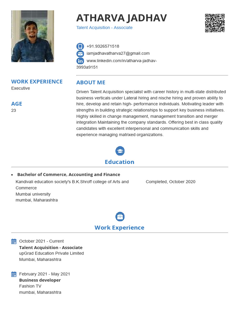 Atharva Jadhav Resume (March 2022) Updated | PDF | Business | Human Communication