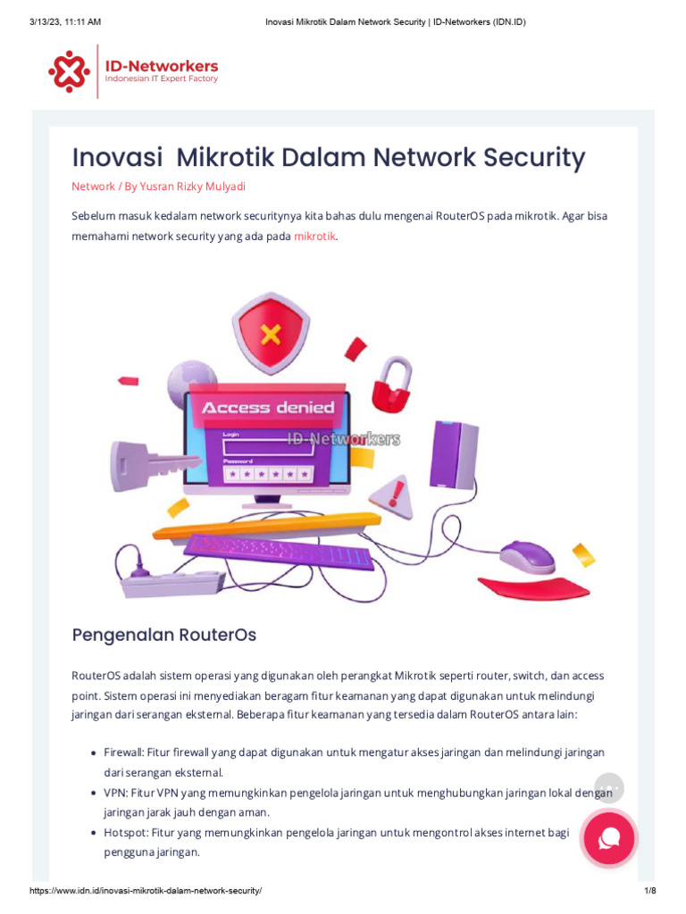 Inovasi Mikrotik Dalam Network Security - ID-Networkers (IDN - ID ...