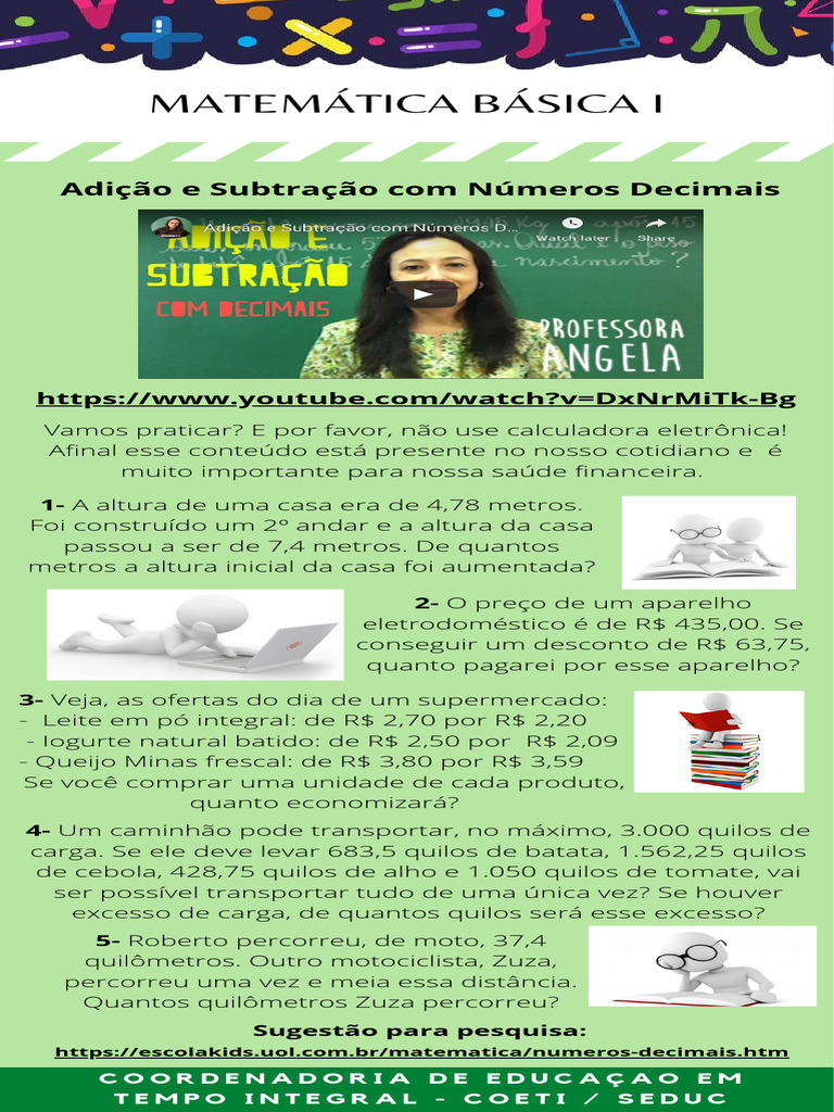 Adicao e Subtracao Com Numeros Decimais | PDF
