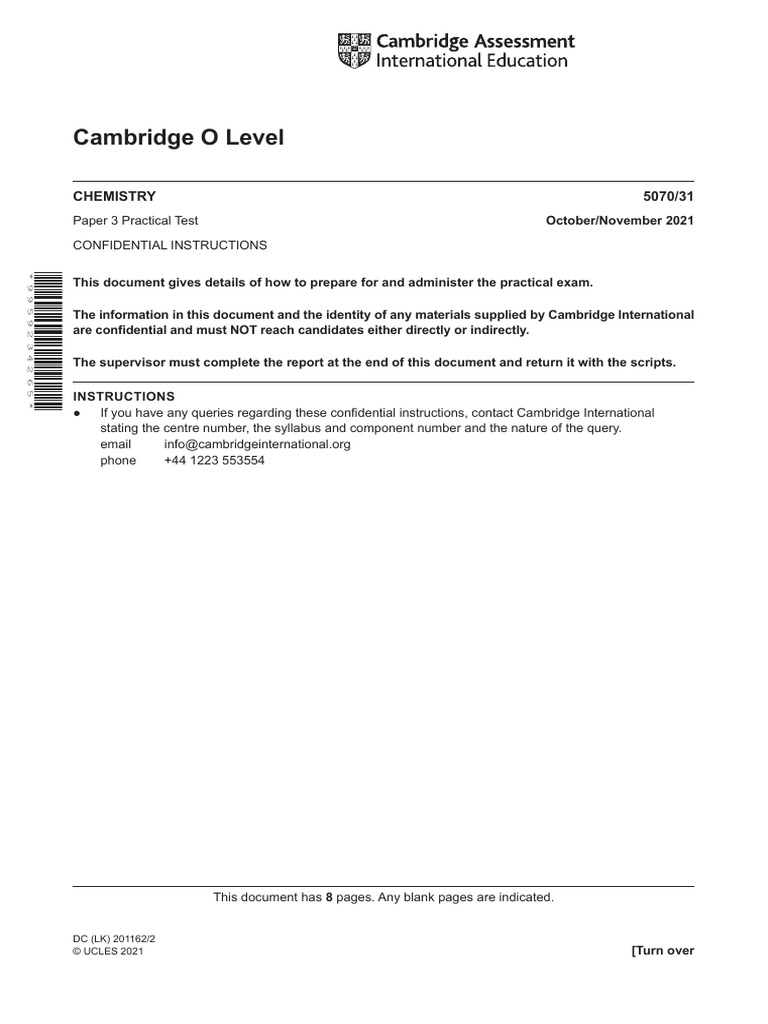 O Level Chemistry Past Papers | PDF | Nitric Acid | Magnesium