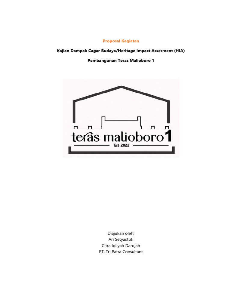 Proposal KDCB Teras Malioboro - 040524 | PDF