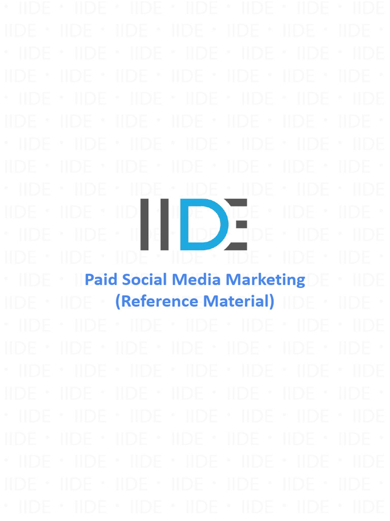Paid Social Media Marketing - IIDE Reference Material | PDF ...