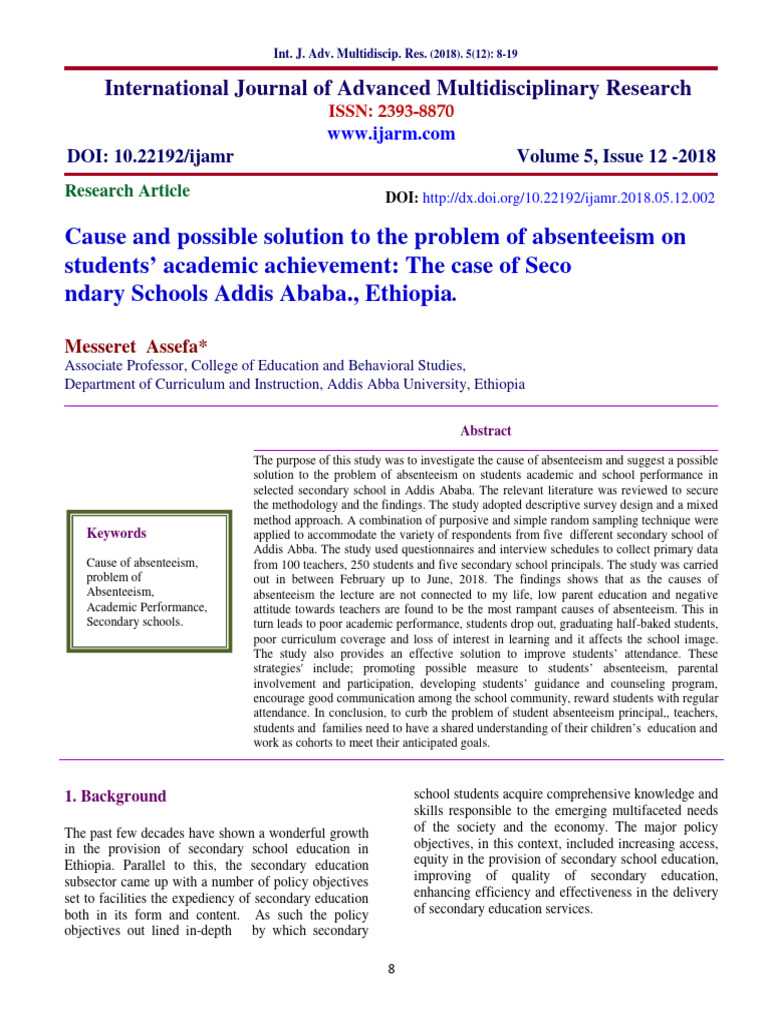International Journal of Advanced Multid | PDF | Questionnaire | Focus ...