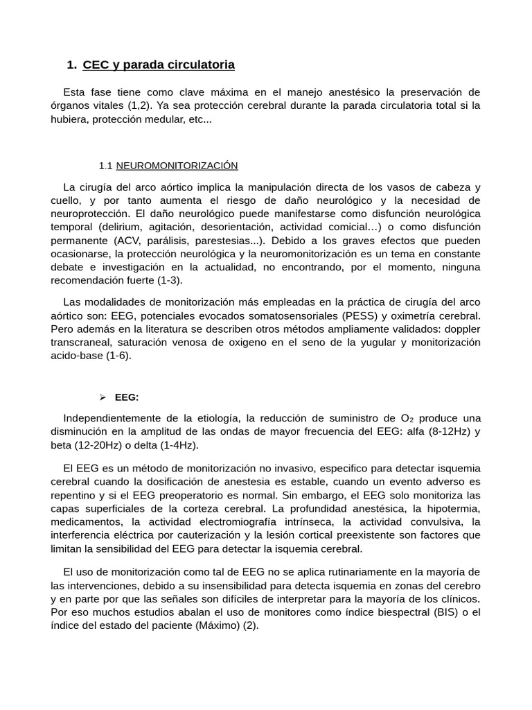 CEC y Parada Circulatoria COMPLETO Con Bibliografia | PDF | Cerebro ...