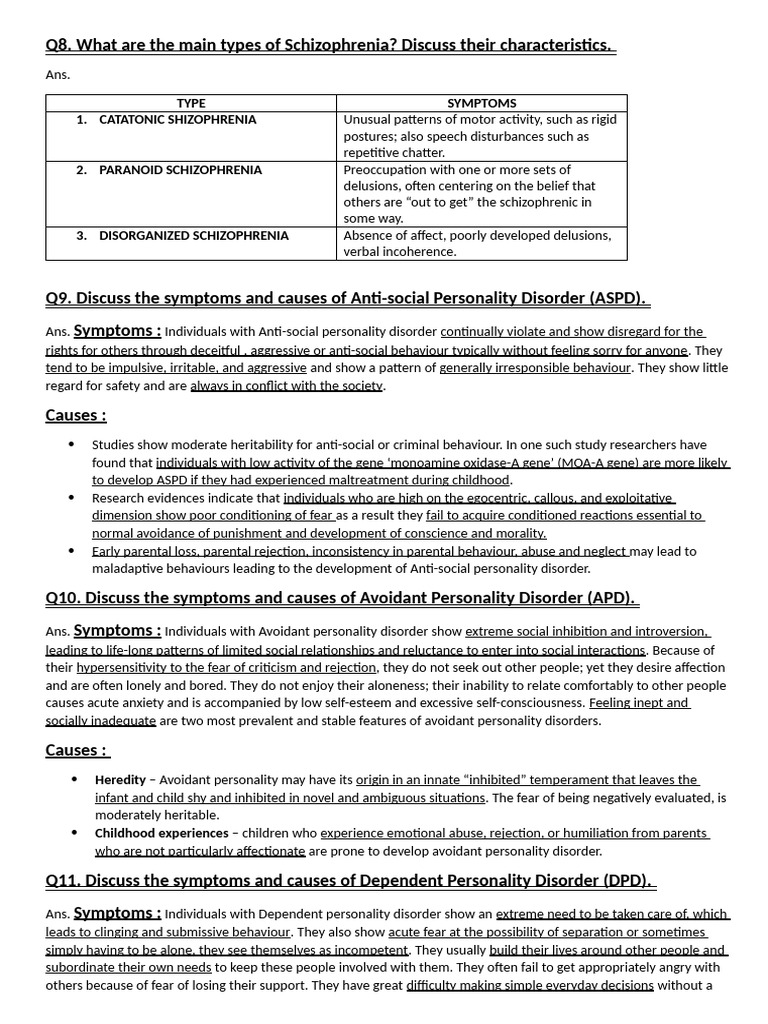 Unit 5 - Personality and Neurodevelopmental Disorders | PDF ...