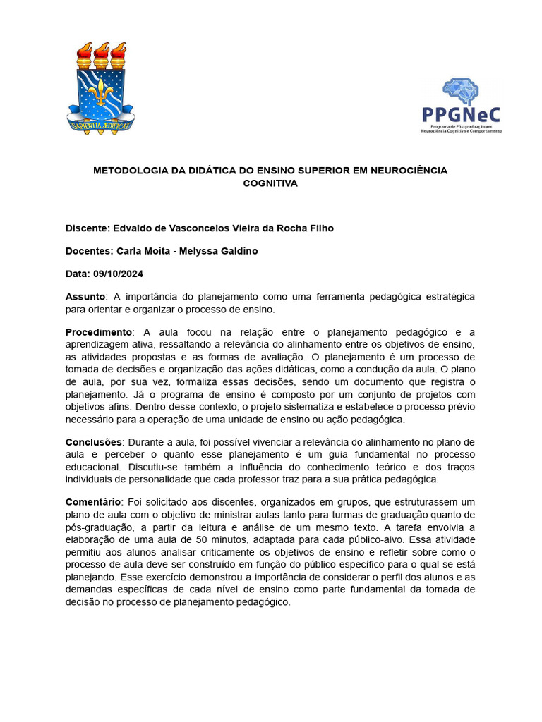 Metodologia Resumo Aula02 | PDF | Carreira e Crescimento