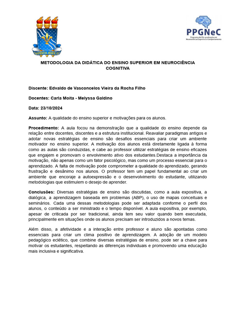 Metodologia Resumo Aula03 | PDF