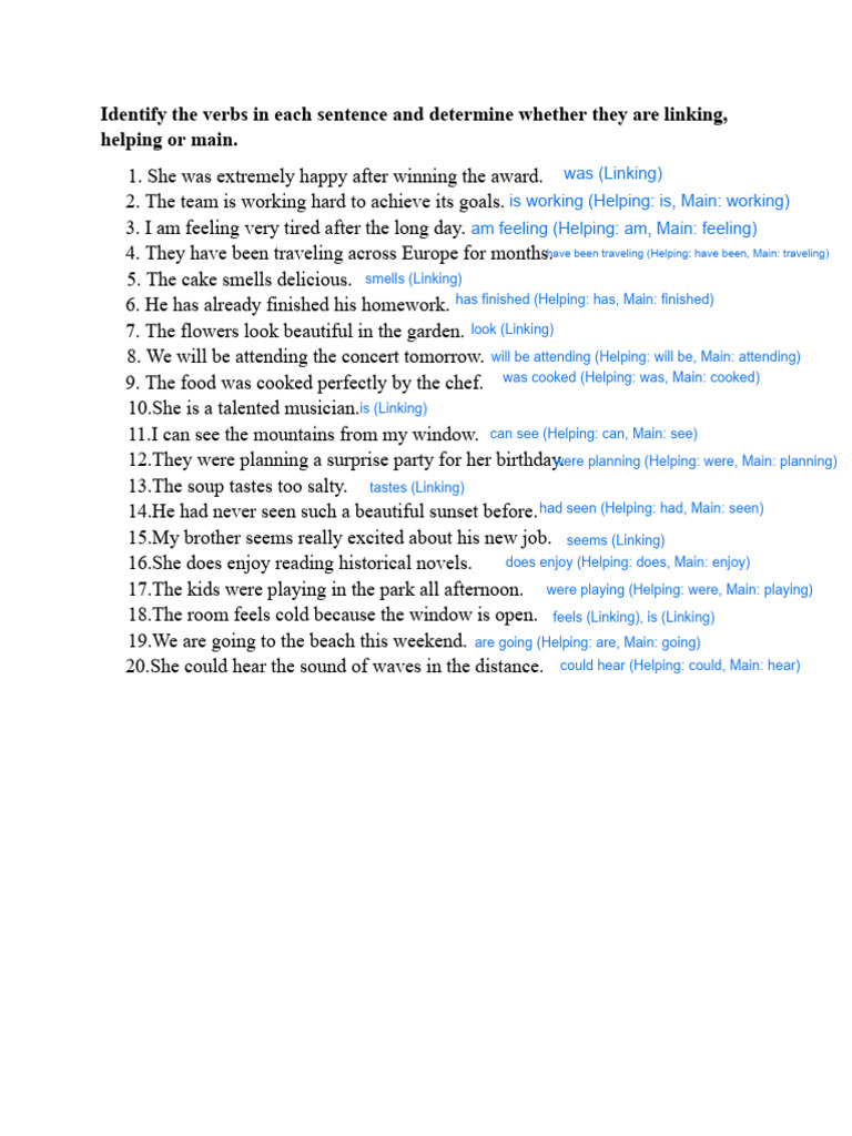 Verbs H.W | PDF | Language Arts & Discipline | Art