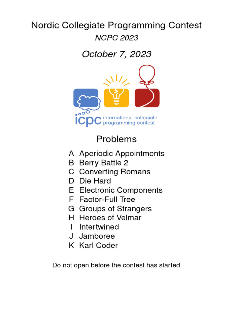 n Cpc 2023 Problems | PDF | Computer Programming | Computing