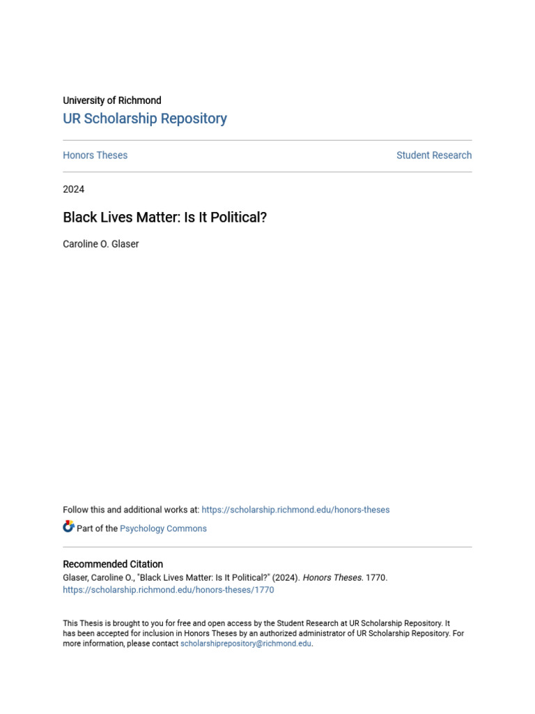 Black Lives Matter - Is It Political | PDF | Discrimination & Race ...