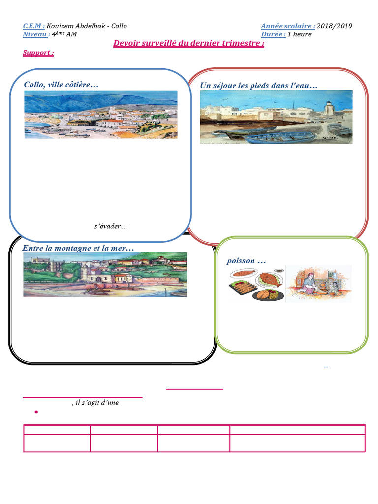 DEVOIR 4 4AM Collo-Converti | PDF | Phrase | Algérie