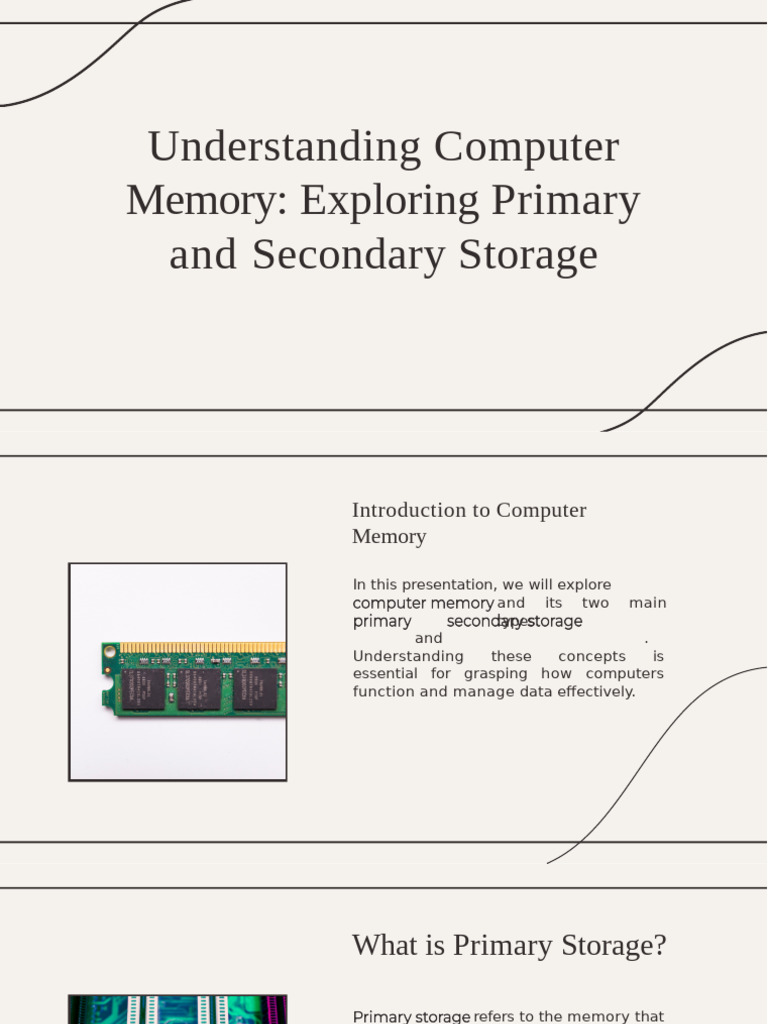 Slidesgo Understanding Computer Memory Exploring Primary and Secondary Storage ...