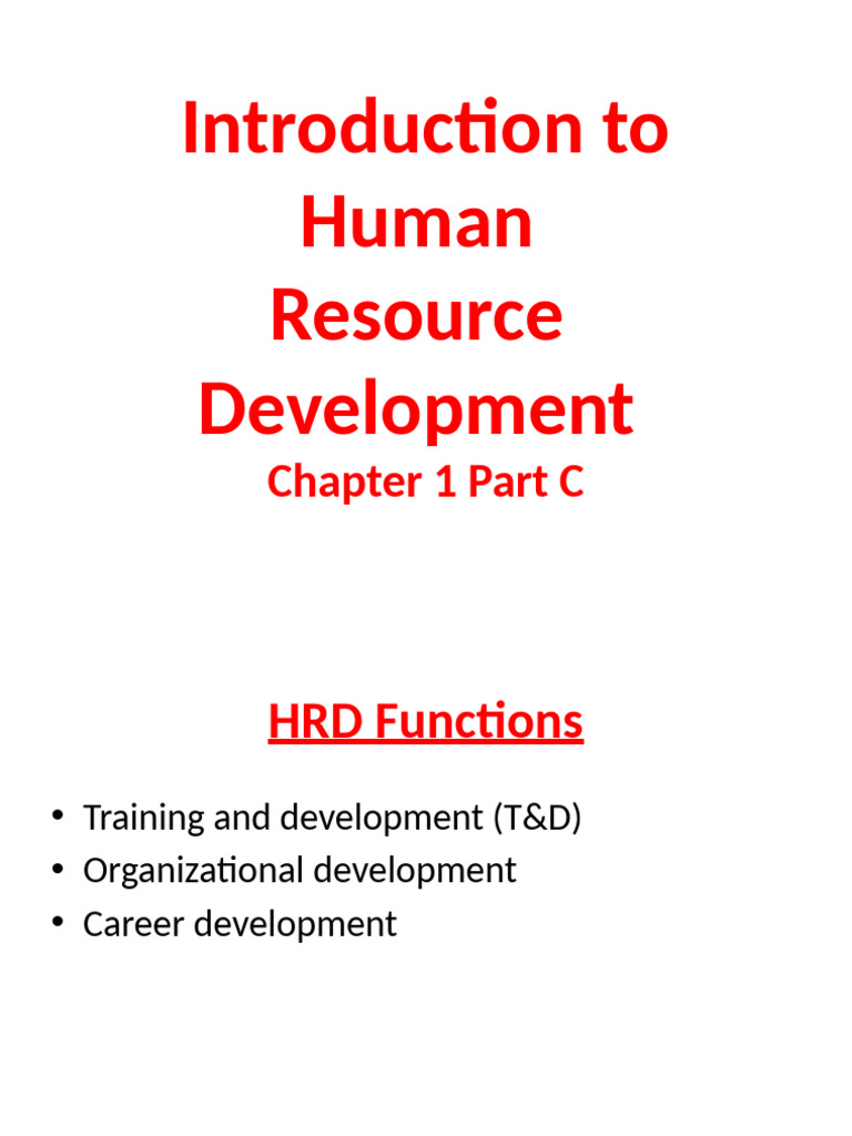 HRD 1c Introduction To Human Resource Development | PDF ...