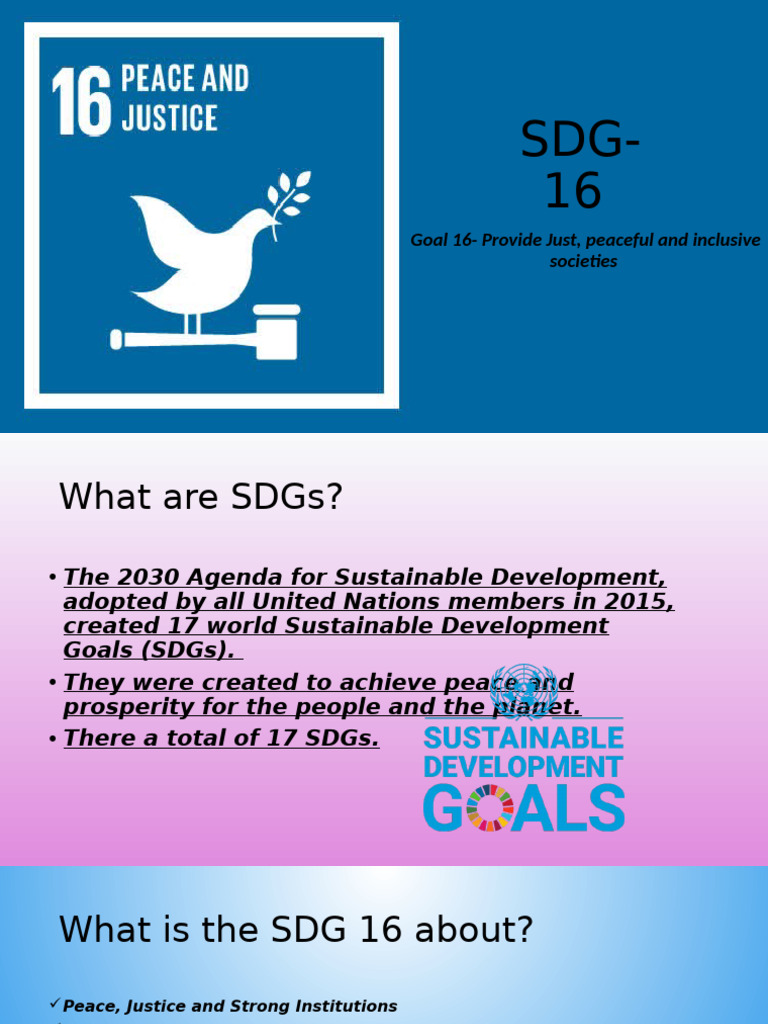 SDG 16: Peace, Justice, and Inclusion | PDF | Politics