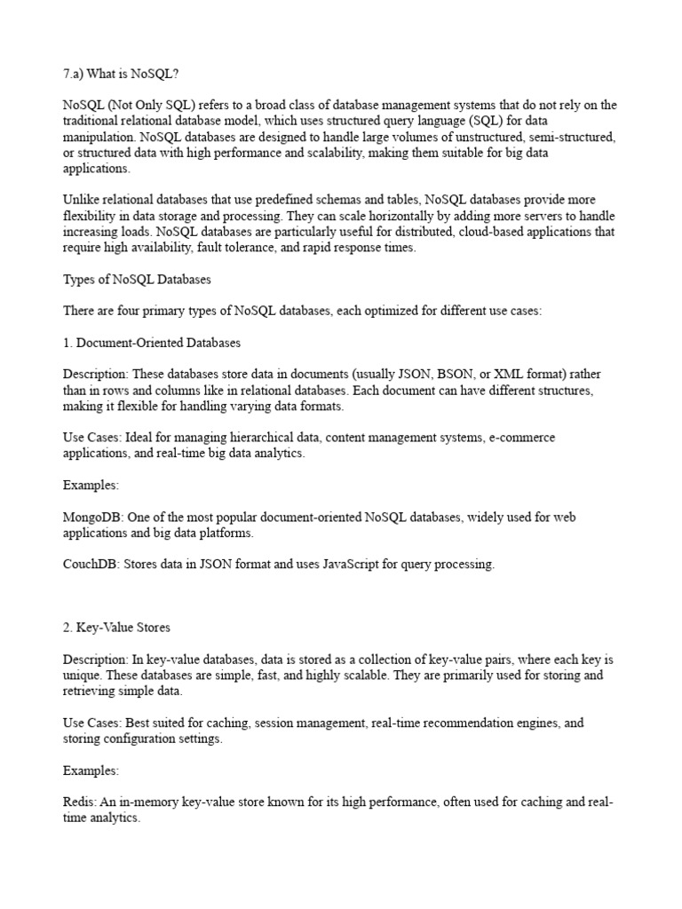 BDA Answers | PDF | Apache Hadoop | No Sql