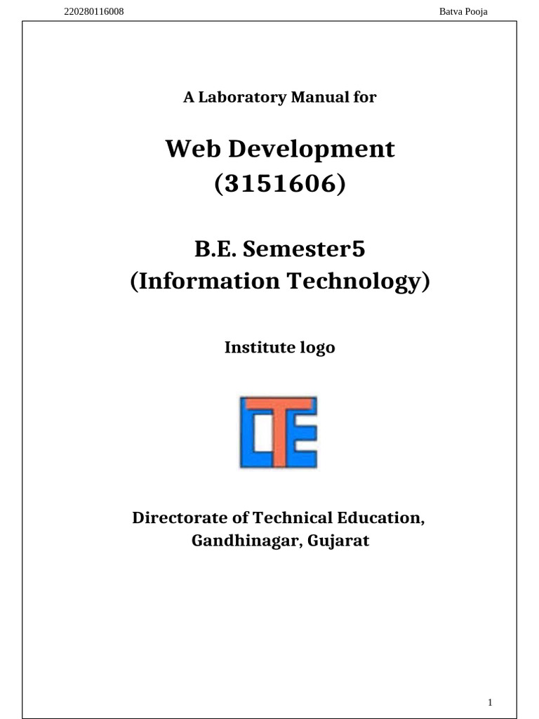 WD Lab Manual | PDF | World Wide Web | Internet & Web