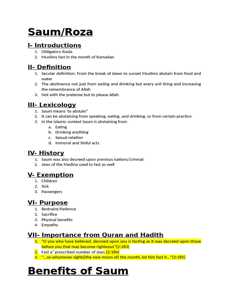 Saum | PDF | Ramadan | Abrahamic Religions
