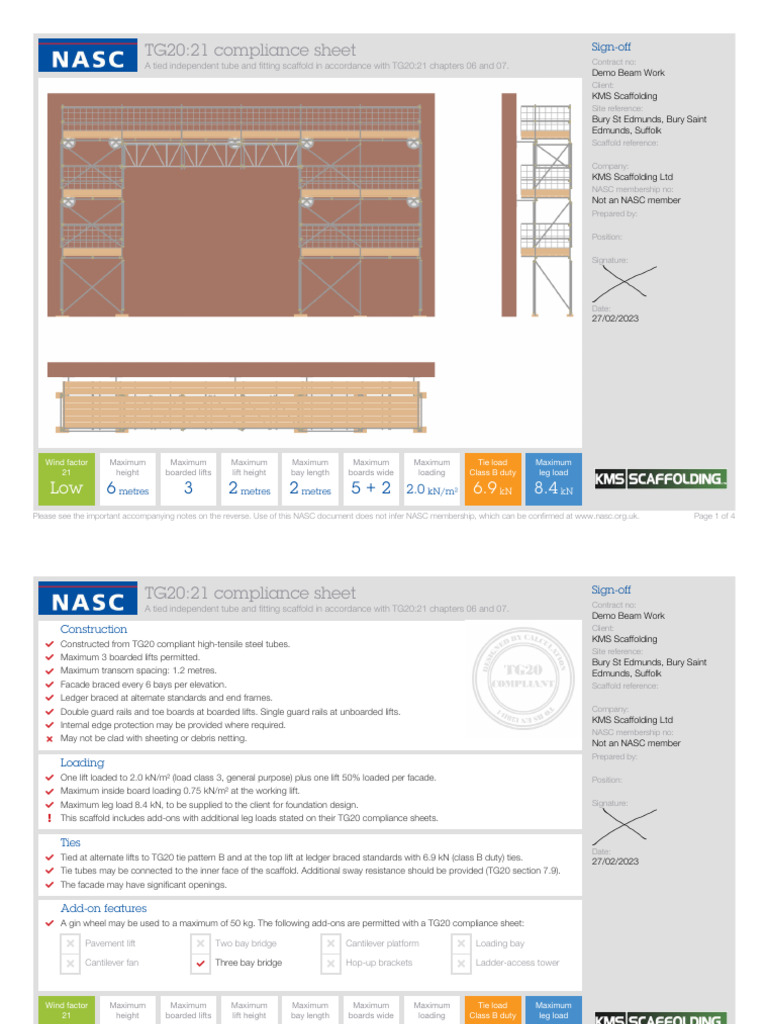 Nasc TG20 21 Compliance Sheet Girder Bridge Independent Scaffolding 1 ...