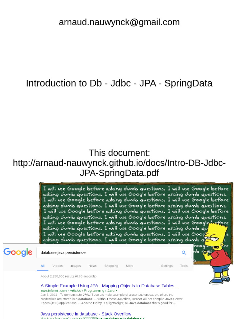 Intro DB JDBC JPA SpringData | PDF | Database Index | Computer Data