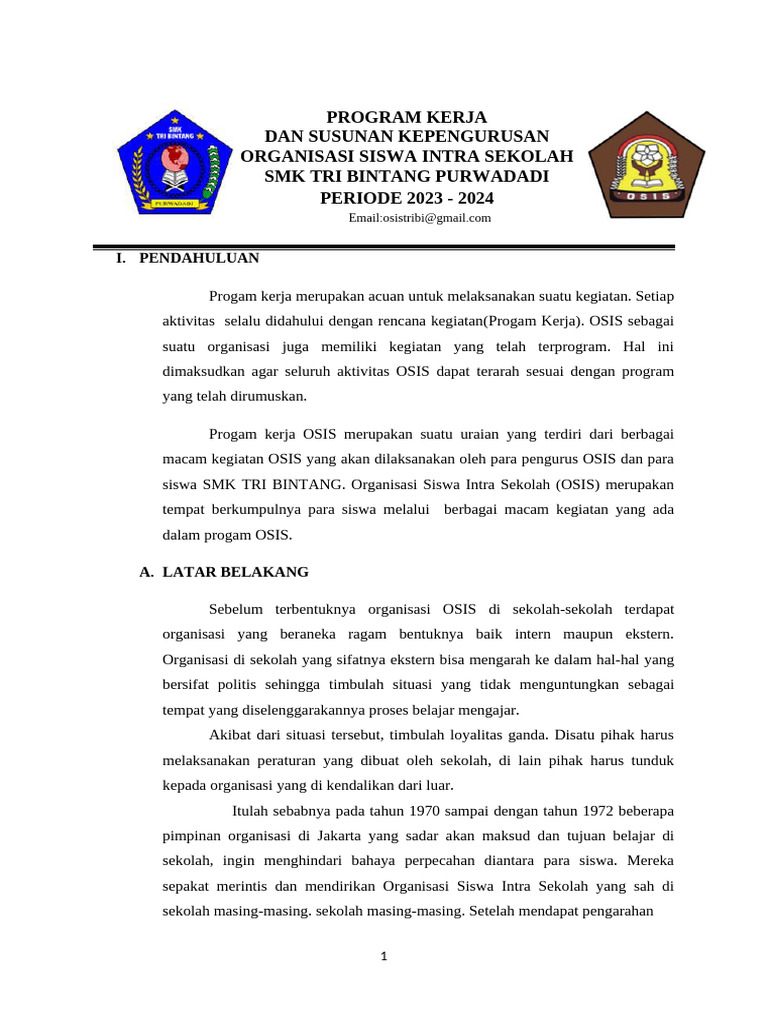 Program Kerja 2023-2024 | PDF