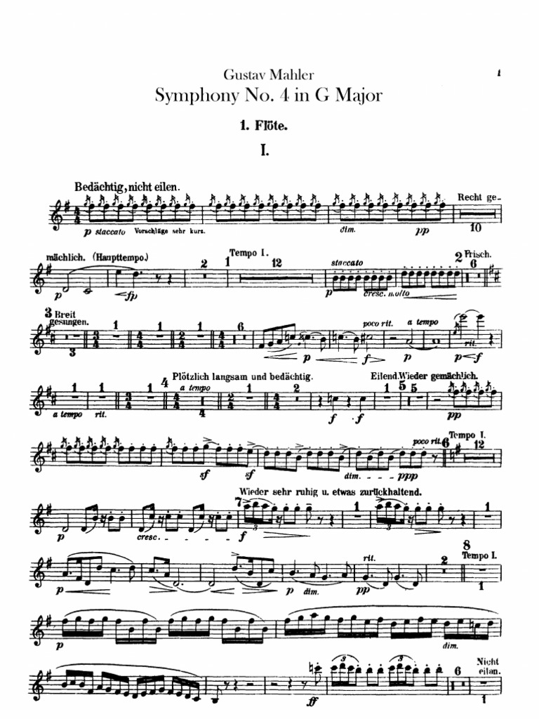 IMSLP43516-PMLP58739-Mahler-Sym4.Flute-1-4 | PDF