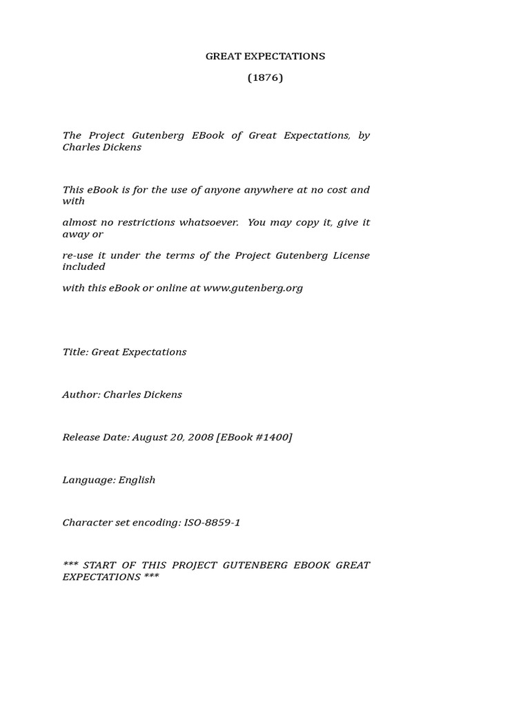 Great Expectations | PDF | Nature | Project Gutenberg