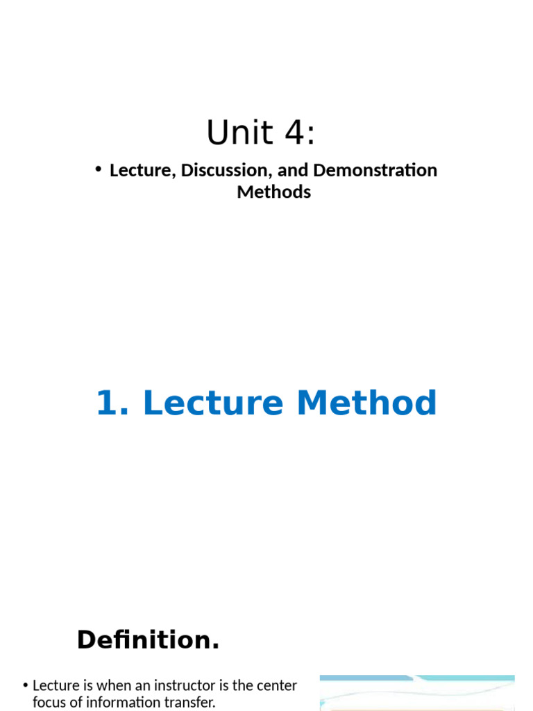 Unit 4 (GMT) | PDF | Lecture | Teachers