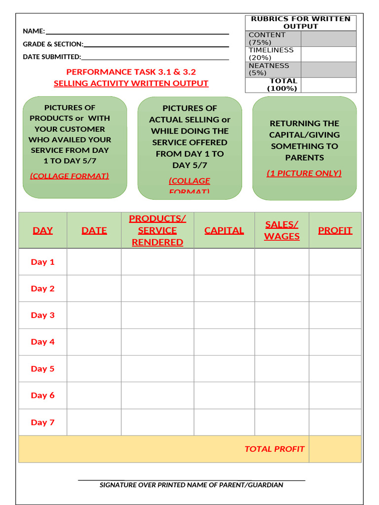 Format for Selling Activity Output 2024 | PDF Format for Selling Activity Output 2024 | PDF