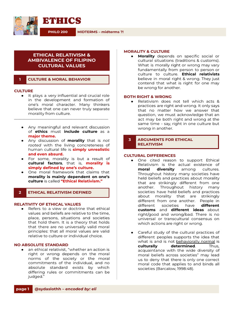 Ethics | PDF | Relativism | Morality
