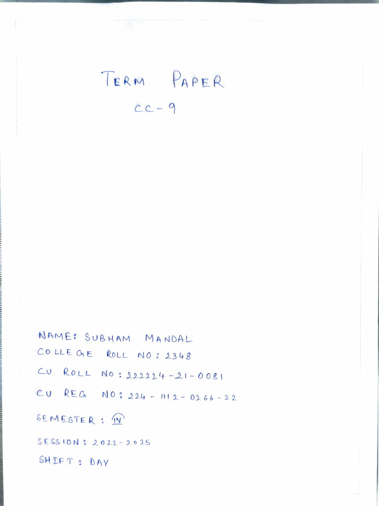 Term Paper | PDF