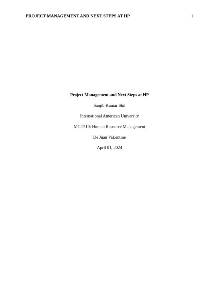 MGT Week 05 Assignment | PDF | Project Management | Needs Assessment