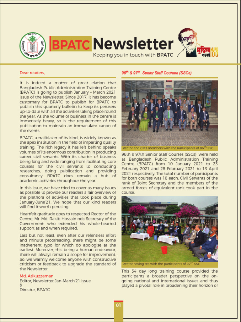Bpatc: Newsletter | PDF | Bangladesh