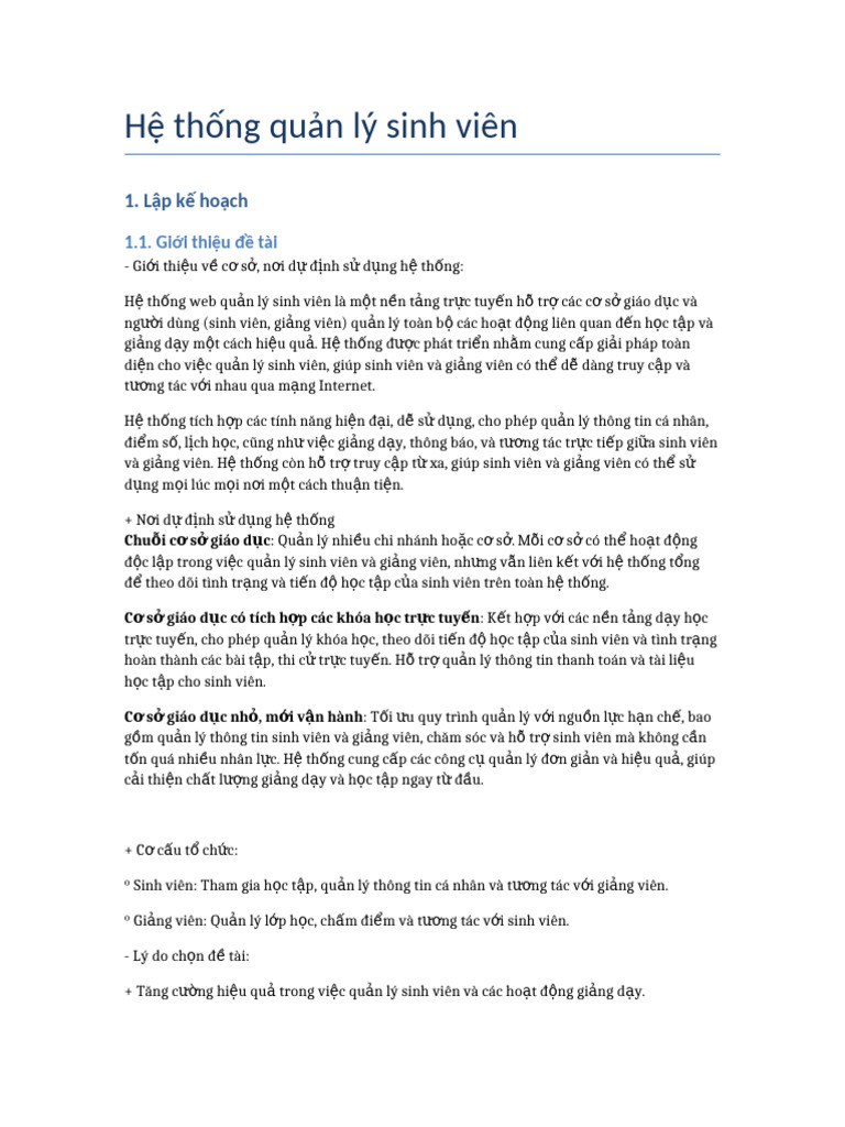 Bo Cuc Bao Cao He Thong Quan Ly Sinh Vien | PDF