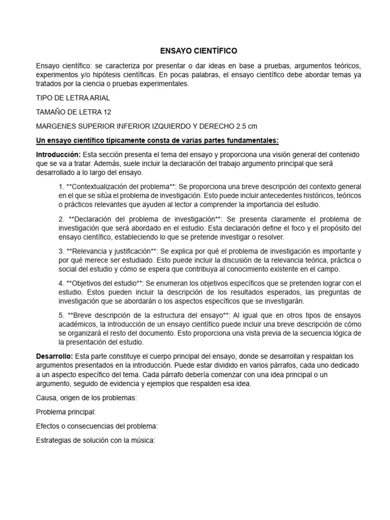 Ensayo Científico | PDF | Ensayos | Teoría