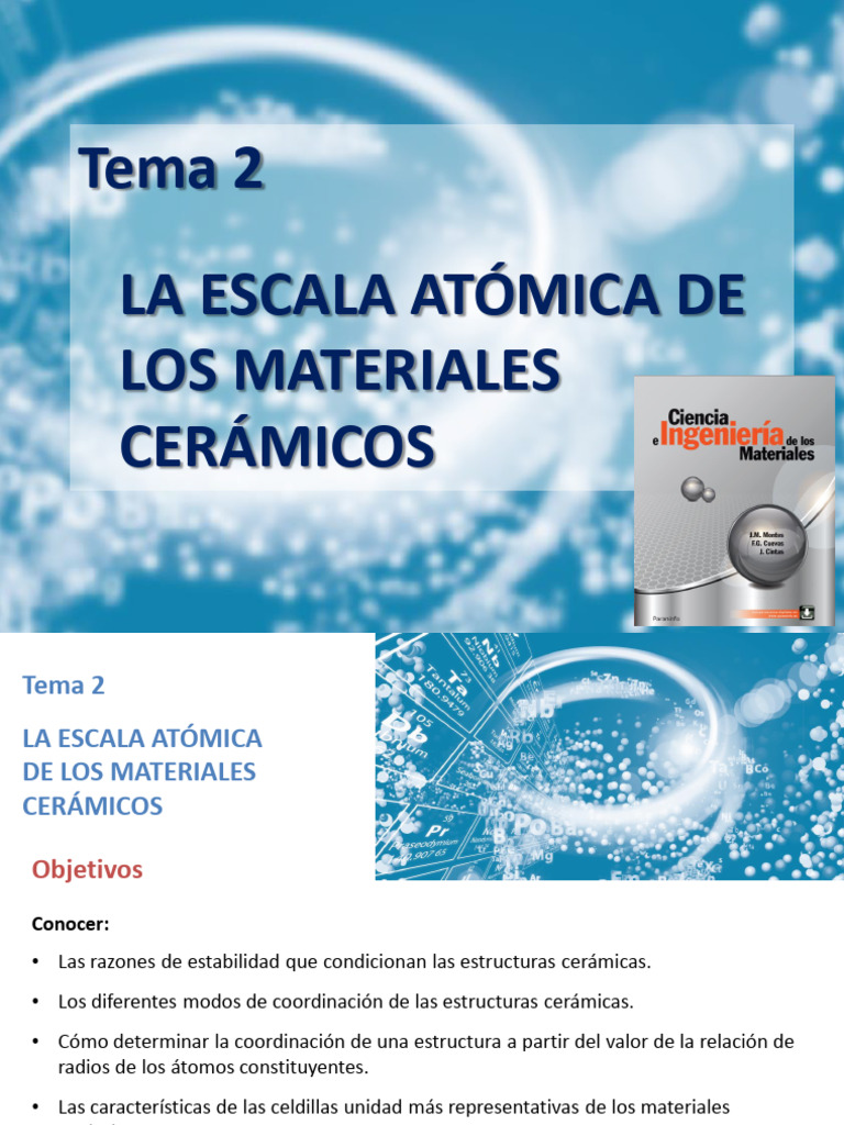 Tema 2 La Escala Atómica de Los Materiales Cerámicos | PDF | Enlace ...