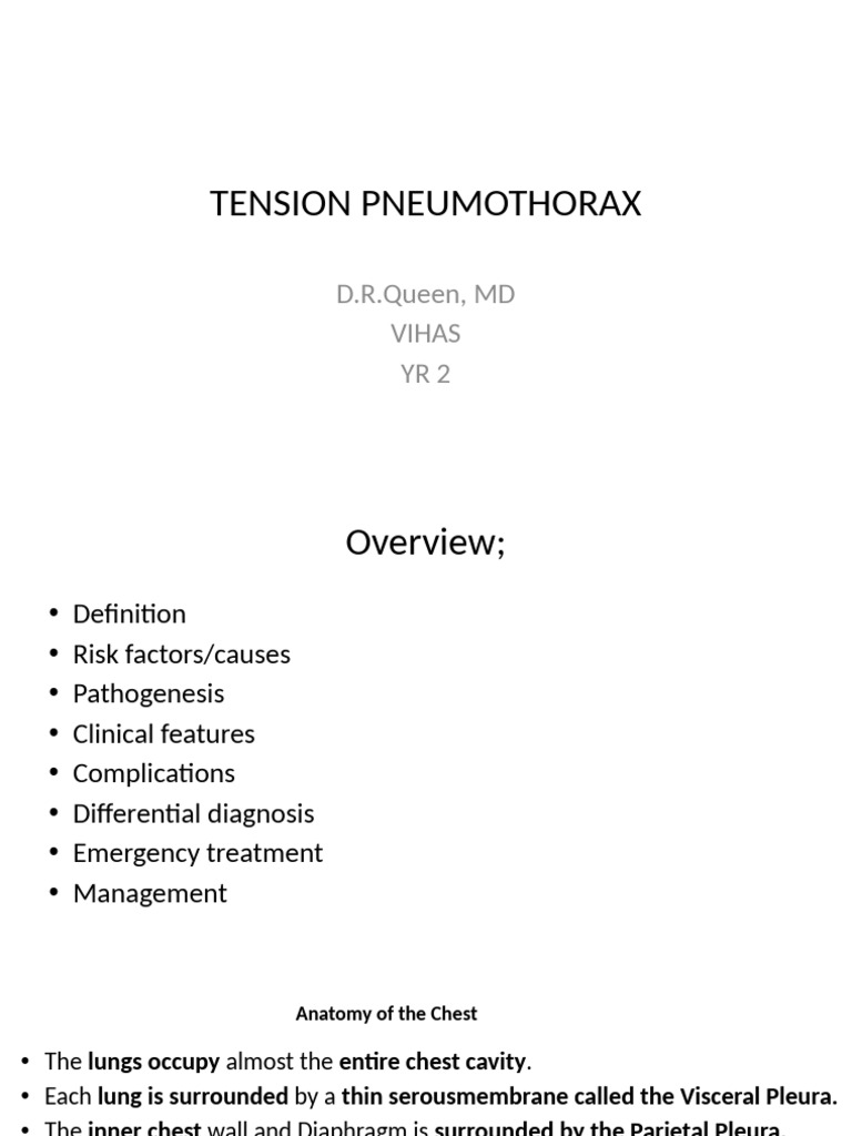 Understanding Tension Pneumothorax | PDF | Lung | Human Diseases And ...