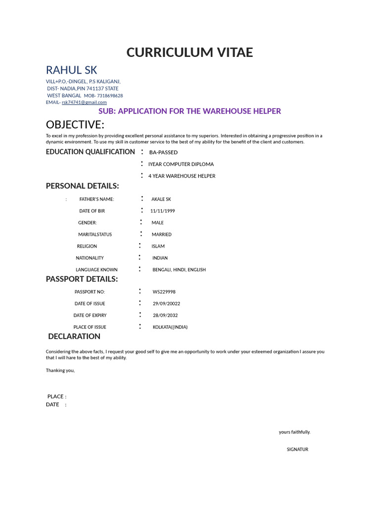 Rahul CV | PDF