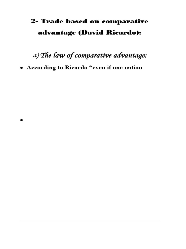Comparative Advantage in Trade | PDF | Comparative Advantage | Economies