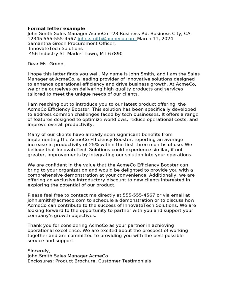 Formal Letter Writing Samples4 | PDF | Business