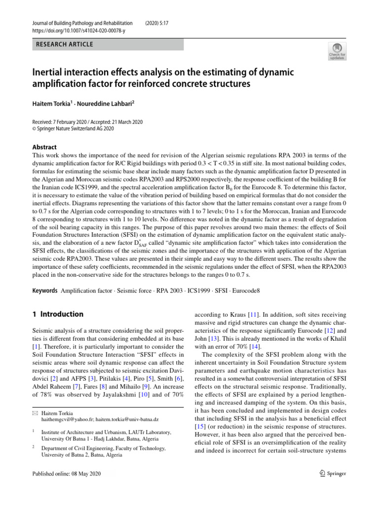 4. Inertial Interaction Efects Analysis on the Estimating of Dynamic | PDF | Earthquakes ...