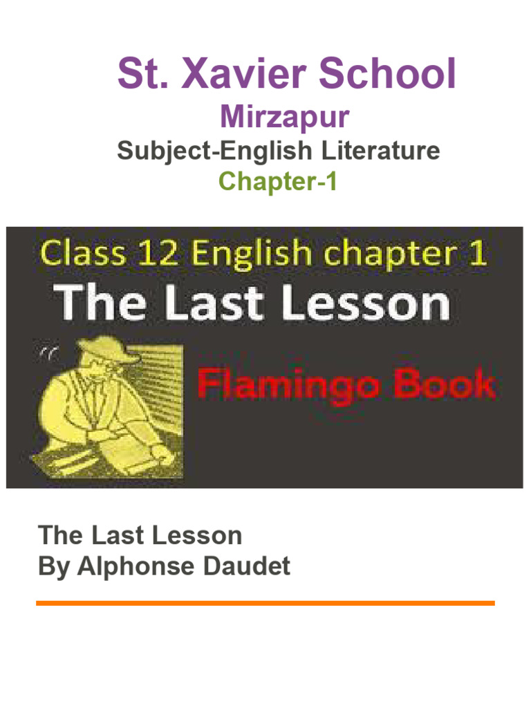 The Last Lesson Chapter 1 | PDF