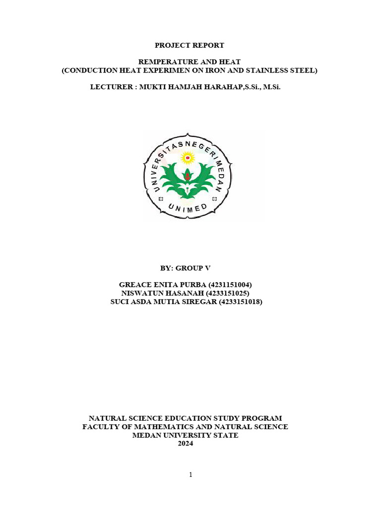 Project Report - Group 5 - Nsesp 23 | PDF | Thermal Conduction ... Project Report - Group 5 - Nsesp 23 | PDF | Thermal Conduction ...