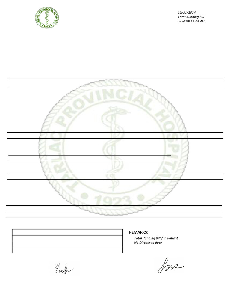 Abegael Hospital Bill5 | PDF | Hospital | Health Sciences