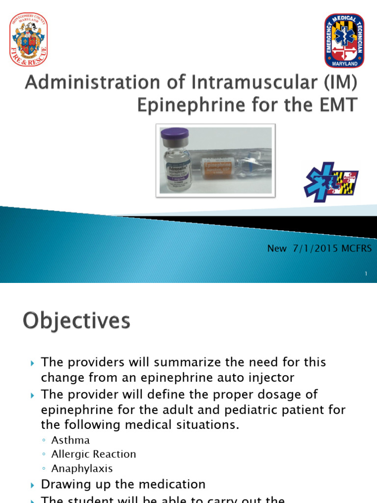 Administration of IM Epi Ver2 | PDF | Syringe | Injection (Medicine)