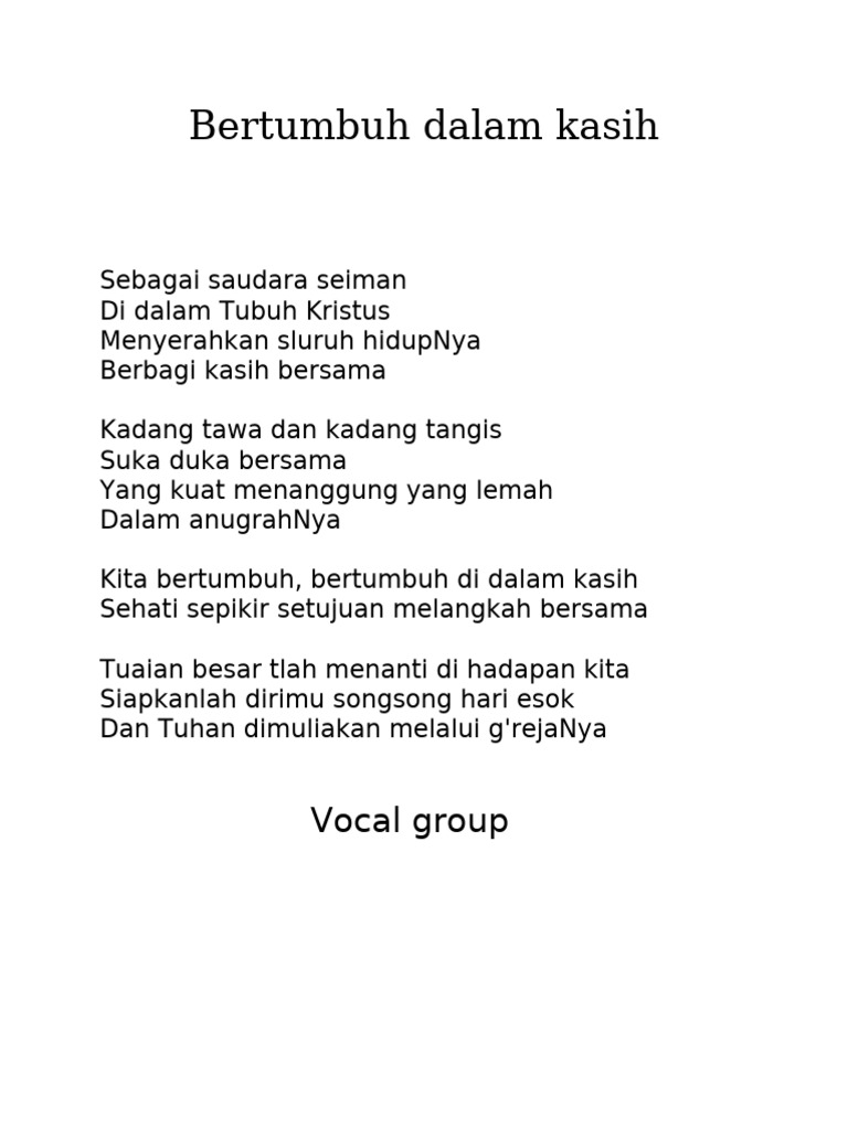 Bertumbuh dalam Kasih Seiman | PDF
