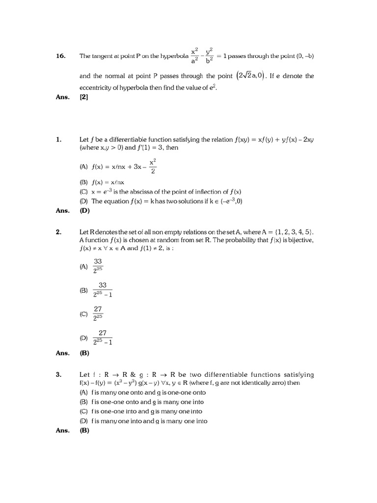 Calculus Question Bank | PDF