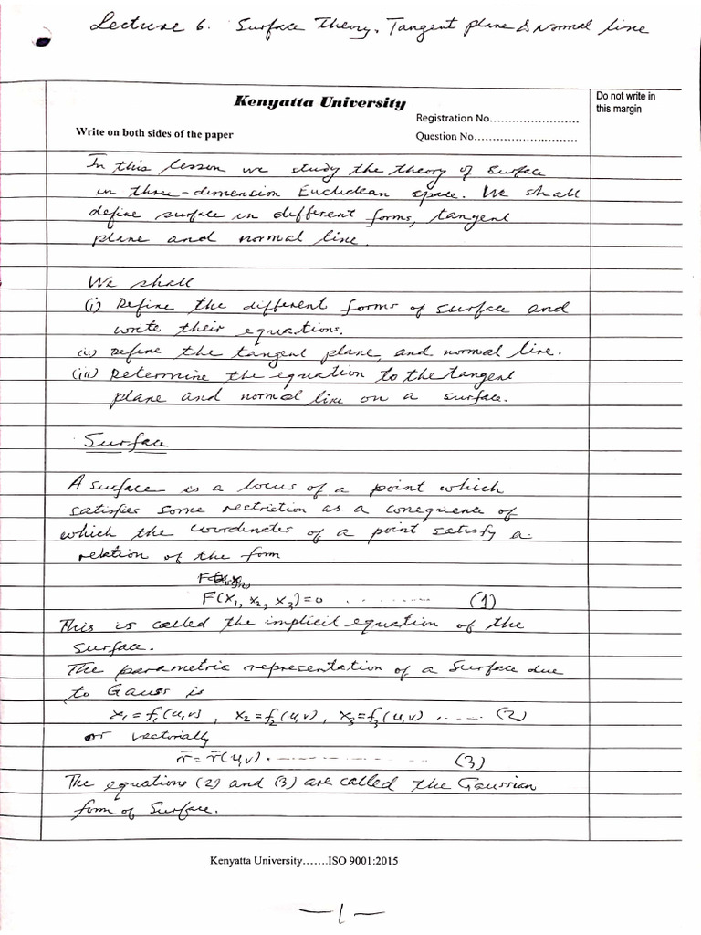 Gatoto SMA431 Lecture 6 | PDF