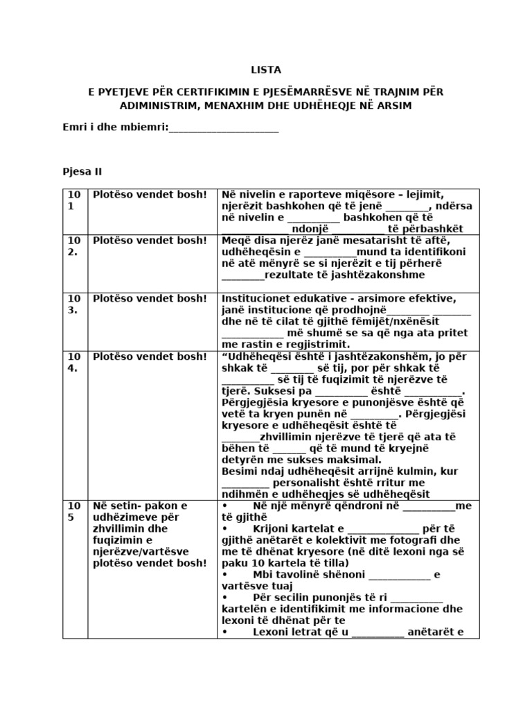 101-200 Pyetje - Pjesa II | PDF