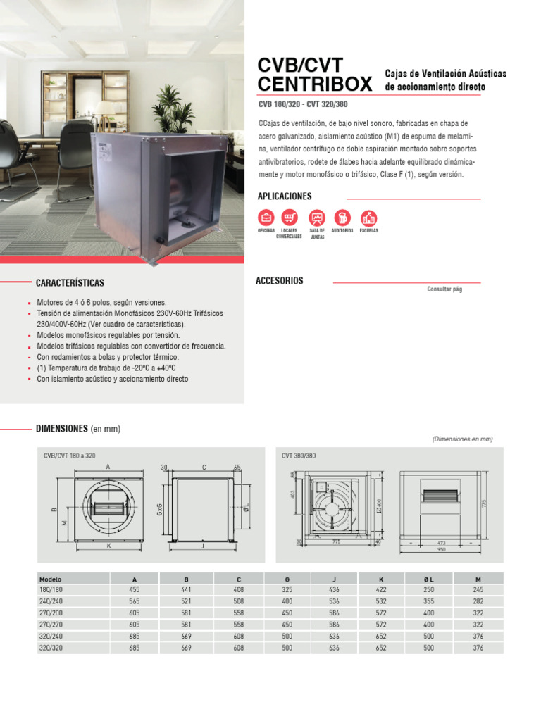 ficha tÉcnica cvb-cvt centribox | PDF | Ingeniería mecánica | Bienes manufacturados