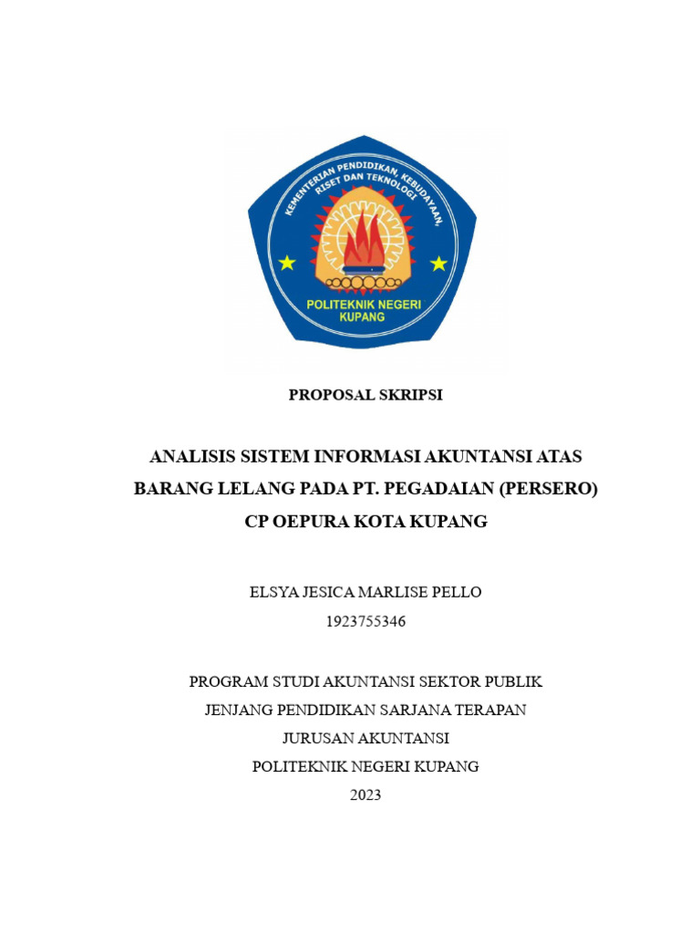 Proposal Elsya J.M Pello | PDF